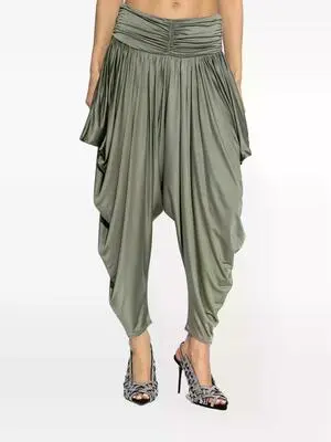 Balmain Ruched Trousers - Green