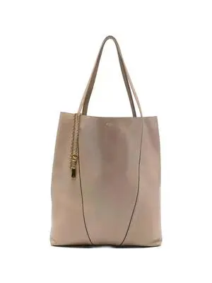 Chloé Large V-shaped Leather Tote Bag - Neutrals