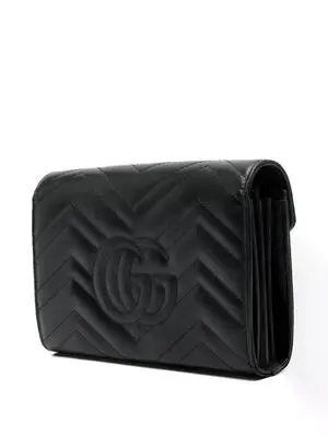 Gucci Mini Chevron-pattern Clutch - Black