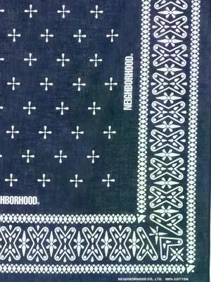 NEIGHBORHOOD Cross-patterned Scarf - Blue