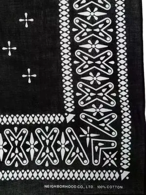 NEIGHBORHOOD Cross-pattern Scarf - Black