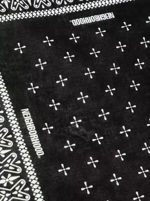 NEIGHBORHOOD Cross-pattern Scarf - Black