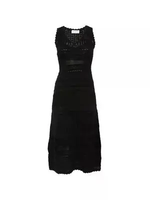 ERMANNO FIRENZE Scalloped V-neck Midi Dress