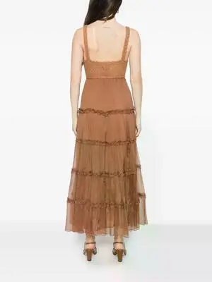 ERMANNO FIRENZE Crochet Ruffled Maxi Dress