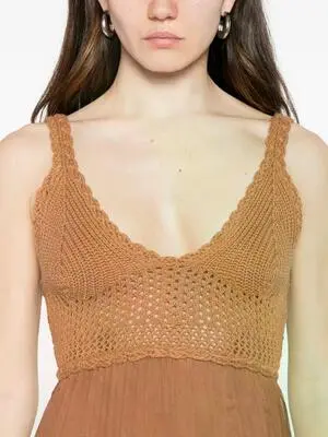 ERMANNO FIRENZE Crochet Ruffled Maxi Dress
