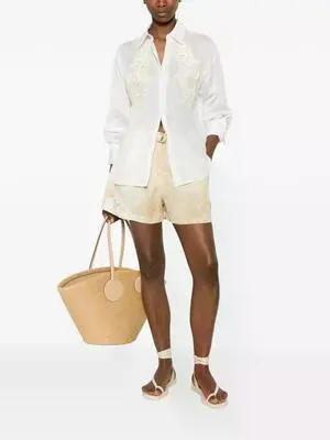 ERMANNO FIRENZE Floral Print Belted Shorts