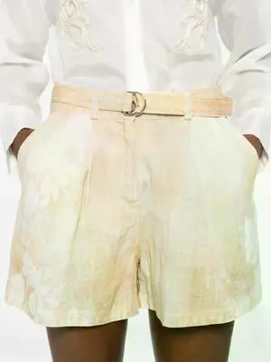 ERMANNO FIRENZE Floral Print Belted Shorts
