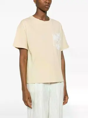 ERMANNO FIRENZE Floral-pocket T-shirt - Neutrals