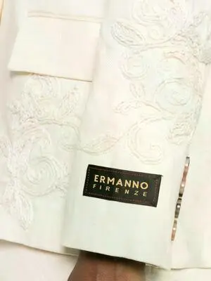 ERMANNO FIRENZE Double-breasted Embroidered Blazer