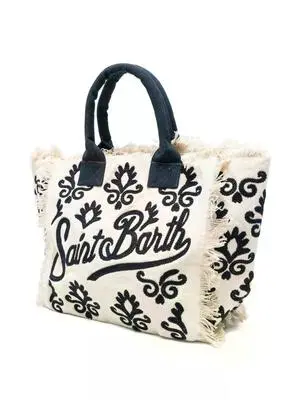 MC2 SAINT BARTH Tote Bag With Fringed Trim - Neutrals