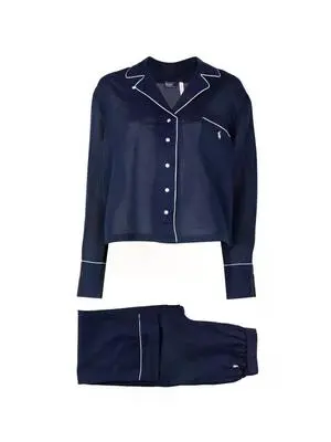 Polo Ralph Lauren Long-sleeve Linen Pajama Set - Blue