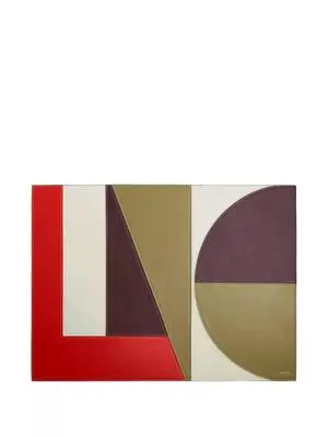 LANCEL Geometric Leather Desk Pad - Neutrals