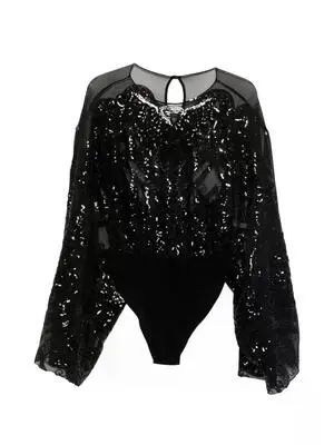 Norma Kamali Sequin-embellished Bodysuit