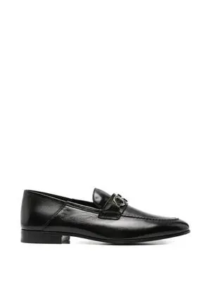 FERRAGAMO Gancini Leather Loafers - Black