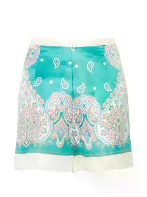 Pinko Paisley-print Side-tie Shorts