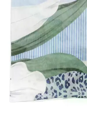 Liu Jo Floral Striped Scarf - Blue