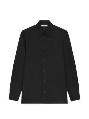 Givenchy Slim Fit Shirt In Poplin With Embroidery - Black