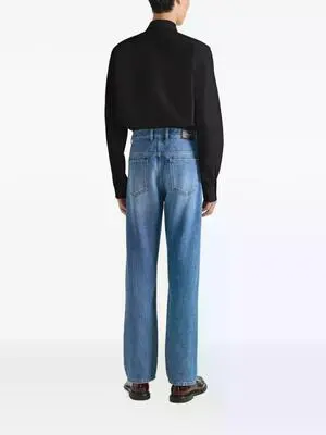 Givenchy Slim Fit Shirt In Poplin With Embroidery - Black