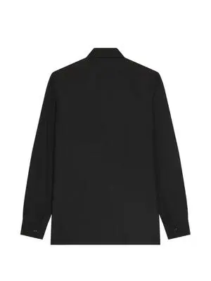 Givenchy Slim Fit Shirt In Poplin With Embroidery - Black