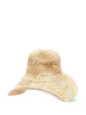 Ruslan Baginskiy Crochet-knit Straw Hat - Neutrals