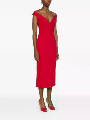 Solace London Monica V-neck Midi Dress