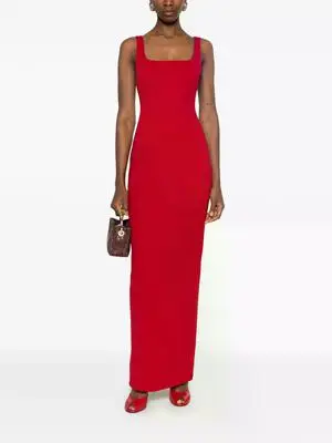 Solace London Aneila Square-neck Maxi Dress - Red