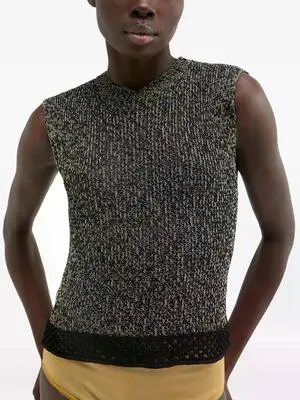 MARGHERITA MACCAPANI Giuly Textured Sleeveless Top - Black