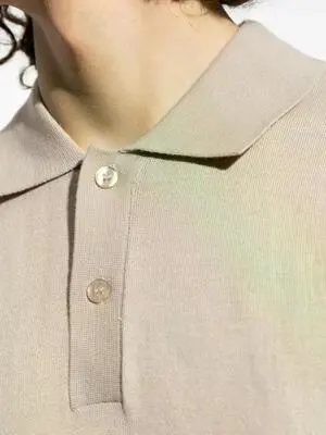 SAMSOE SAMSOE Wool Polo Shirt - Neutrals
