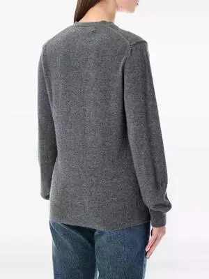 Play Comme Des Garcon Logo-detail V-neck Wool Sweater