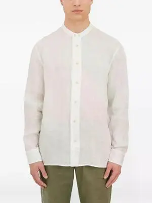PAOLO PECORA Band-collar Linen Shirt
