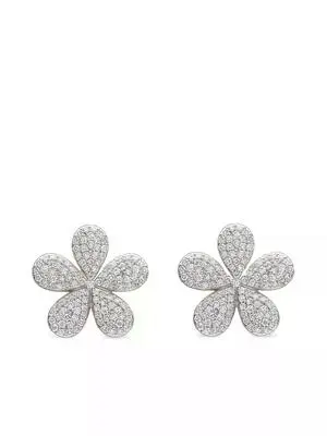 Phillips House 14k Yellow Gold Forget-me-not Diamond Earrings - Silver