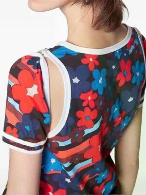 Marni Floral-print Cut-out Dress