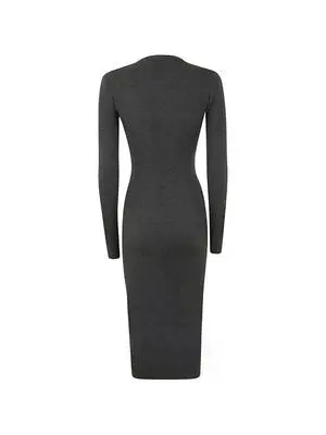 Wardrobe.NYC Ribbed Long-sleeve Maxi Dress