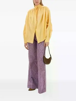 Etro Gathered Poplin Blouse - Yellow