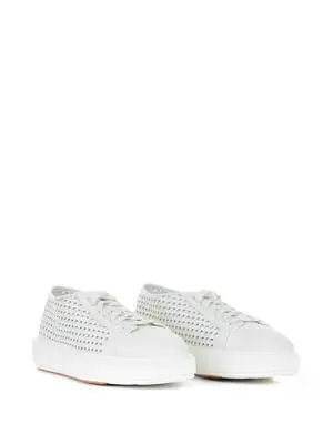 Santoni Perforated Leather Sneakers