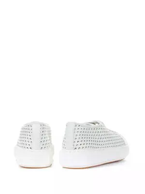 Santoni Perforated Leather Sneakers