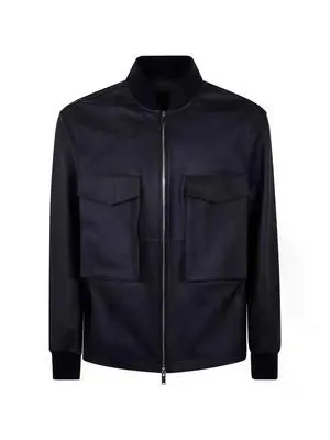 DESA 1972 Patch-pocket Leather Bomber Jacket