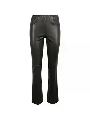 VIA MASINI 80 Flared Leather Trousers