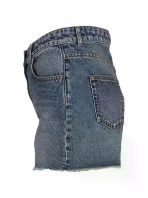 Palm Angels Palm-tree Frayed Shorts - Blue