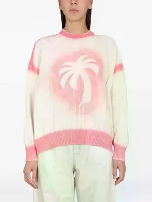 Palm Angels Palm-print Sweater - White