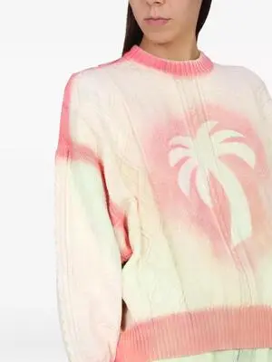 Palm Angels Palm-print Sweater - White