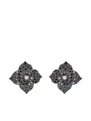 Piranesi Diamond Flower Earrings - Black