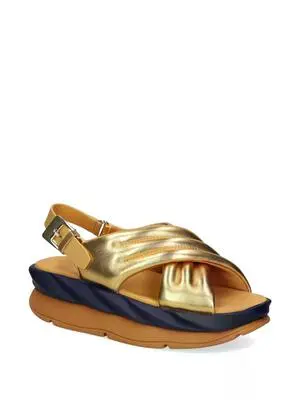 4CCCCEES Mellow Mana Criss-cross Sandals - Gold