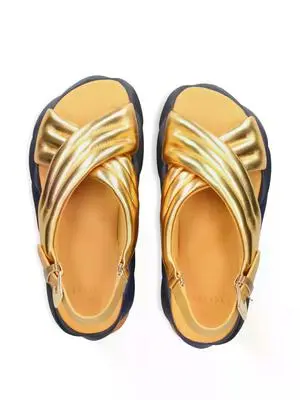 4CCCCEES Mellow Mana Criss-cross Sandals - Gold