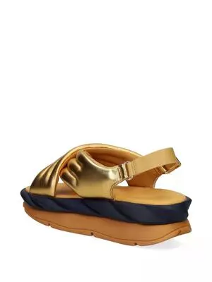 4CCCCEES Mellow Mana Criss-cross Sandals - Gold