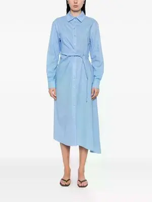 MANUEL RITZ Asymmetric Belted Midi Dress - Blue