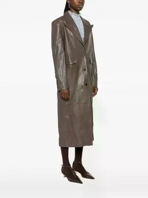 Nanushka Leather Single-breasted Coat
