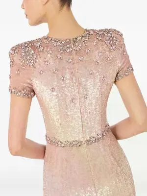 Jenny Packham Lombard Embellished Dress - Pink