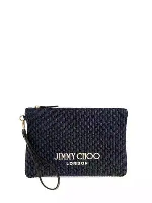 JIMMY CHOO Logo-detail Clutch - Blue