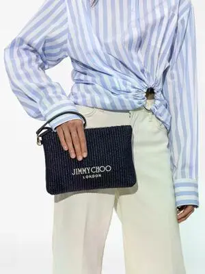 JIMMY CHOO Logo-detail Clutch - Blue